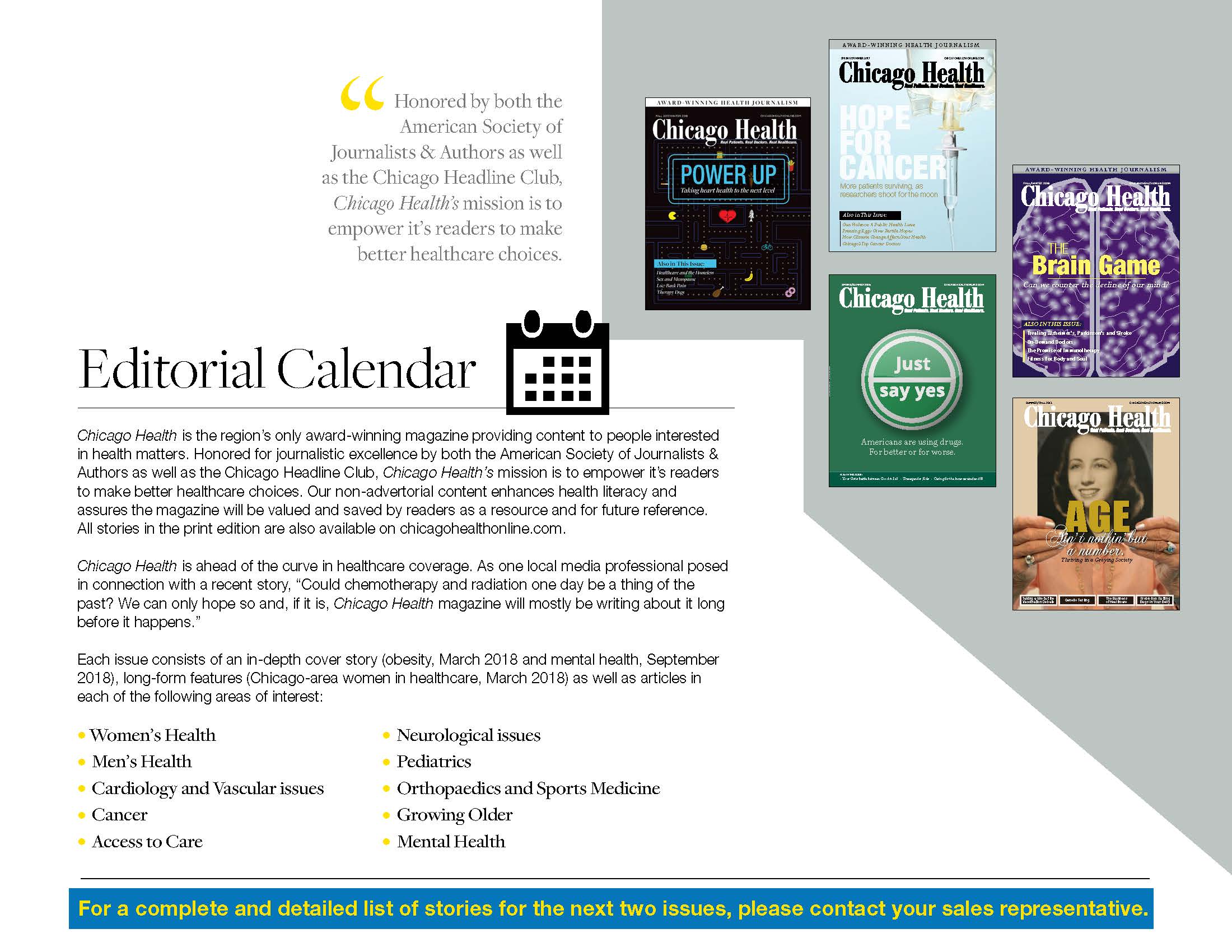 Media Kit | Chicago Health magazine online